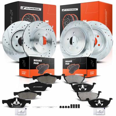 China Front & Rear Drilled Rotors & Ceramic Brake Pads for Ford Mazda Mercury for sale