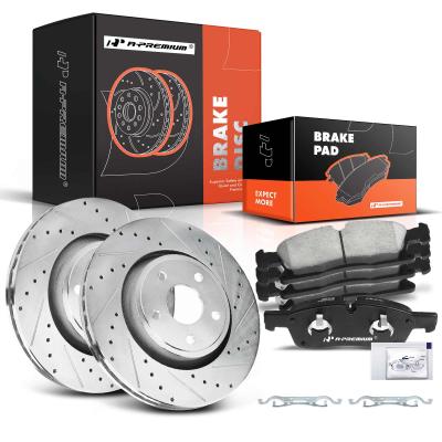 China Front Drilled Rotors & Ceramic Brake Pads for Dodge Durango Grand Cherokee for sale