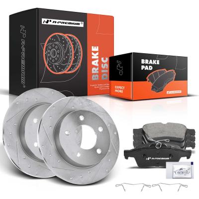 China Rear Drilled Rotors & Ceramic Brake Pads for Mazda 3 2005-2013 L4 2.0L for sale