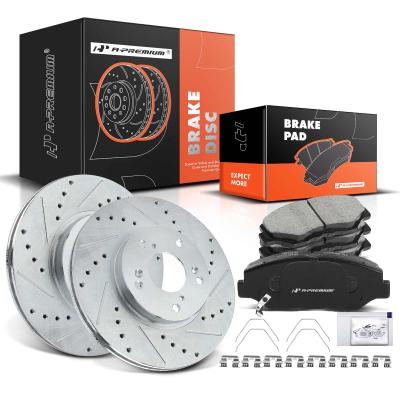 China Front Drilled Rotors & Ceramic Brake Pads for Honda Accord 2003-2017 Civic Acura for sale