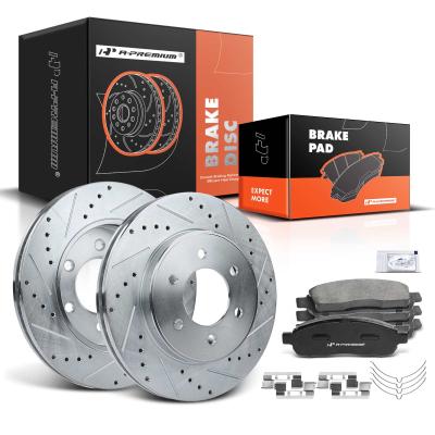 China Front Drilled Rotors & Ceramic Brake Pads for Ford F-150 04-08 Lincoln Mark LT for sale
