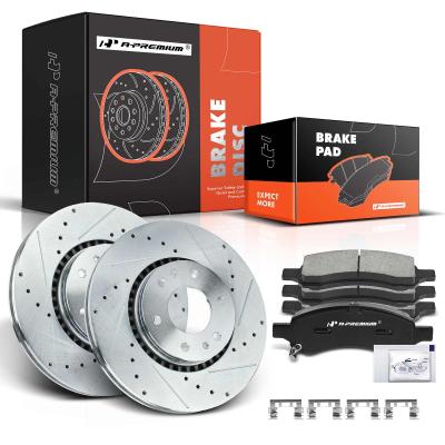 China Front Drilled Rotors & Ceramic Brake Pads for Buick Rainier Chevrolet GMC for sale