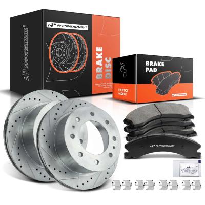 China Rear Drilled Rotors & Ceramic Brake Pads for Chevy Silverado 2500 HD GMC for sale
