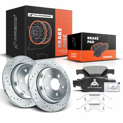 China Rear Drilled Rotors & Ceramic Brake Pads for Dodge Durango Jeep Grand Cherokee for sale