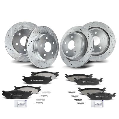 China Front & Rear Drilled Rotors & Ceramic Brake Pads for Dodge Ram 1500 for sale