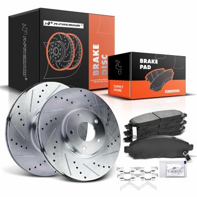 China Front Drilled Rotors & Ceramic Brake Pads for Nissan Frontier Pathfinder Suzuki for sale