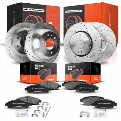 China Front & Rear Drilled Rotors & Ceramic Brake Pads for Buick Rainier Chevy SSR for sale