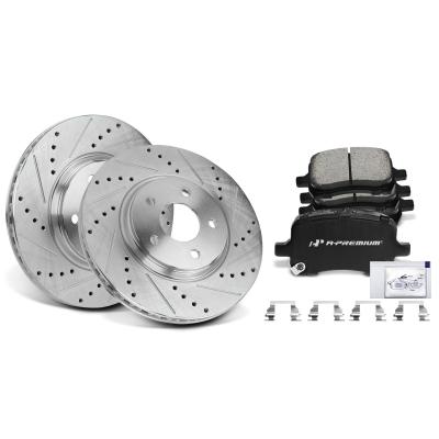 China Front Drilled Rotors & Ceramic Brake Pads for Chevrolet Malibu 2004-2012 296mm for sale