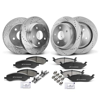 China Front & Rear Drilled Rotors & Ceramic Brake Pads for Dodge Ram 1500 Chrysler for sale