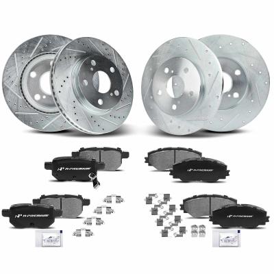 China Front & Rear Drilled Rotors & Ceramic Brake Pads for Scion xB 2008-2015 for sale