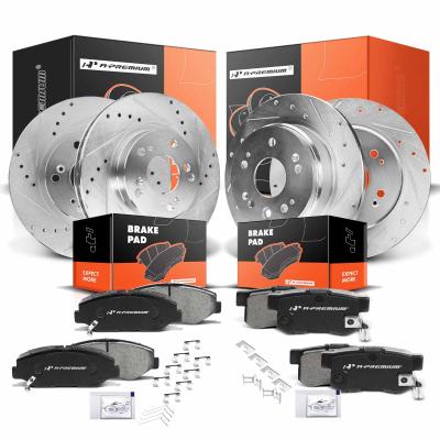 China Front & Rear Drilled Rotors & Ceramic Brake Pads for Honda CR-V 2002-2004 for sale