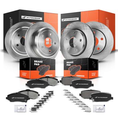 China Front & Rear Disc Brake Rotors & Ceramic Brake Pads for Jeep Wrangler 07-17 for sale