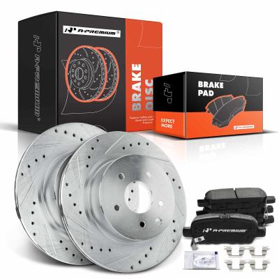 China Rear Drilled Rotors & Ceramic Brake Pads for Nissan Maxima 2010-2014 2016-2017 for sale