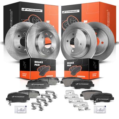 China Front & Rear Disc Brake Rotors & Ceramic Brake Pads for Hyundai Accent Kia Rio for sale