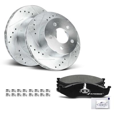 China Front Drilled Rotors & Ceramic Brake Pads for Jeep Cherokee Comanche Wrangler for sale