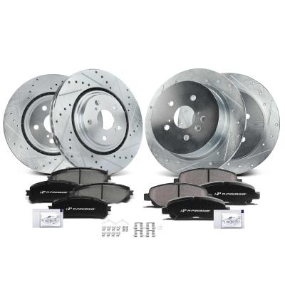 China Front & Rear Drilled Rotors & Ceramic Brake Pads for Toyota Highlander for sale