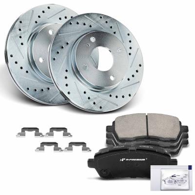 China Front Drilled Rotors & Ceramic Brake Pads for Ford Fiesta 2011-2019 for sale
