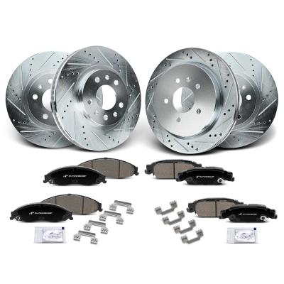 China Front & Rear Drilled Rotors & Ceramic Brake Pads for Cadillac CTS 2003-2007 for sale