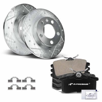 China Rear Drilled Rotors & Ceramic Brake Pads for Audi TT 2000-2004 Volkswagen Jetta for sale