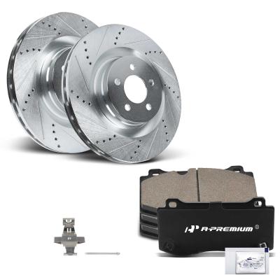 China Front Drilled Rotors & Ceramic Brake Pads for Dodge Challenger Chrysler 300 for sale