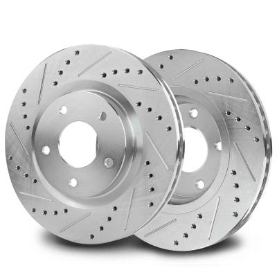 China Front Drilled Disc Brake Rotors for Nissan Rogue 08-17 Rogue Select Sentra 07-12 for sale