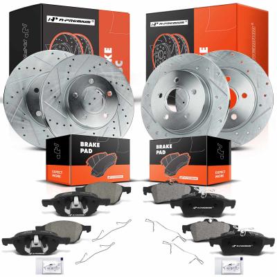 China Front & Rear Drilled Rotors & Ceramic Brake Pads for Ford Focus 2012-2018 for sale