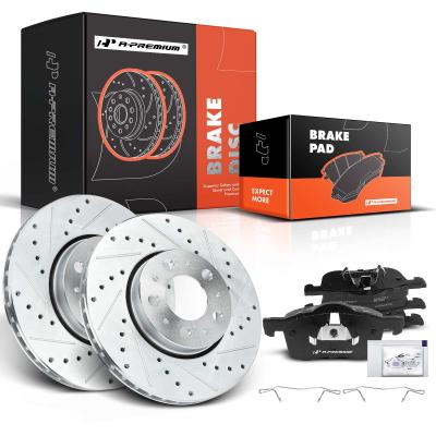China Front Drilled Rotors & Ceramic Brake Pads for Volvo S60 S80 V70 XC70 for sale