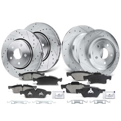 China Front & Rear Drilled Rotors & Ceramic Brake Pads for Dodge Durango Jeep for sale
