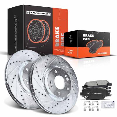 China Front Drilled Rotors & Ceramic Brake Pads for Hyundai Sonata 11-15 Kia Optima for sale