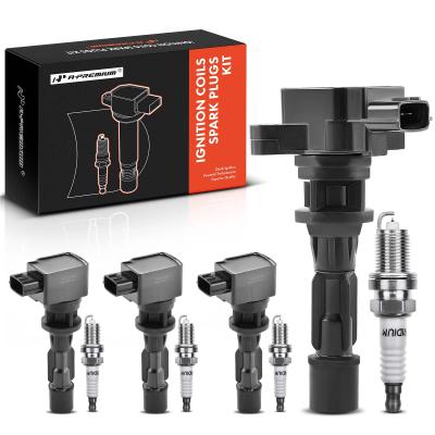 China 4x Black Ignition Coil & IRIDIUM Spark Plug Kits for Mazda 5 2008-2010 2012-2015 for sale