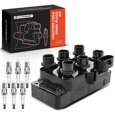 China 1x Black Ignition Coil & 6x IRIDIUM Spark Plug Kits for Ford Taurus 96-00 Mazda for sale