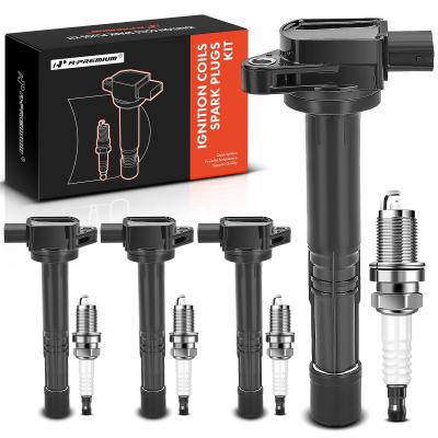China 4x Black Ignition Coil & IRIDIUM Spark Plug Kits for Acura TSX 2004-2008 L4 2.4L for sale