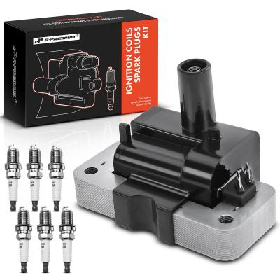 China 1x Black Ignition Coil & 6x IRIDIUM Spark Plug Kits for Nissan Frontier 99-04 for sale