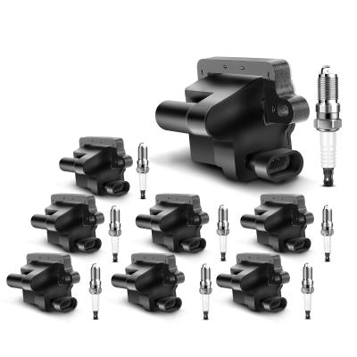 China 8x Black Ignition Coil & IRIDIUM Spark Plug Kits for Chevy GMC Cadillac Hummer for sale