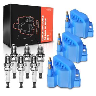 China 3x Blue Ignition Coil & IRIDIUM Spark Plug Kits for Buick Allure 2005-2008 Chevy for sale