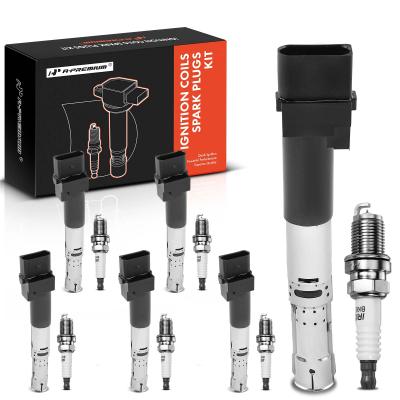 China 6x Black Ignition Coil & IRIDIUM Spark Plug Kits for Volkswagen Golf 02-05 Jetta for sale