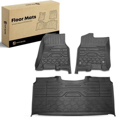 China 3x Front & Rear Black Floor Mats Liners for Ram 1500 2500 3500 Crew Cab Pickup for sale