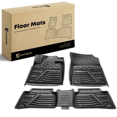 China 3x Front & Rear Black Floor Mats Liners for Toyota Tundra CrewMax Double Cab for sale