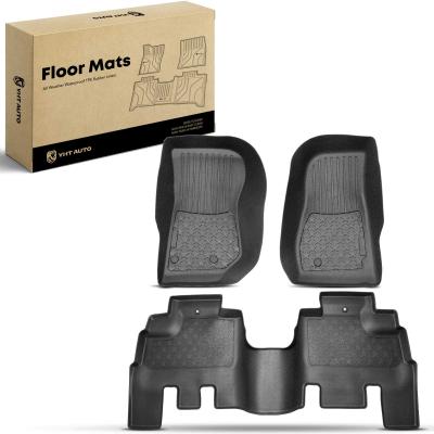 China 3x Front & Rear Black Floor Mats Liners for Jeep Wrangler 2014-2018 for sale