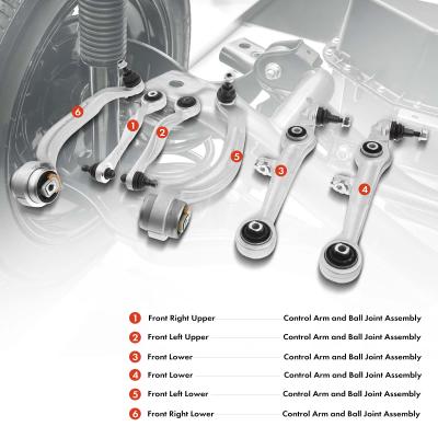 China 6x Front Lower & Upper Control Arm with Ball Joints for Audi S4 S6 S8 VW Passat for sale