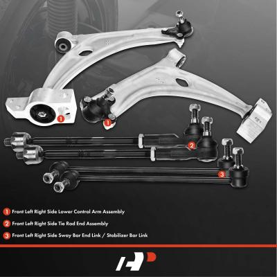 China 8x Front Control Arms Ball Joints Sway Bar End Links Kit for VW CC Passat Tiguan for sale