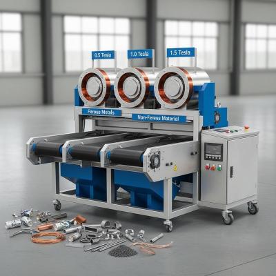 China Magnetic Field Strength 0.5 to 1.5 Tesla Electromagnetic Separator Automatic System Ensuring Industrial Metal Extraction for sale