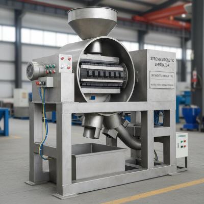 China Strong Magnetic Magnetic Separator Dry Magnetic Separator Circular Type Suitable for Separation of Ferrous Materials in Industrial for sale
