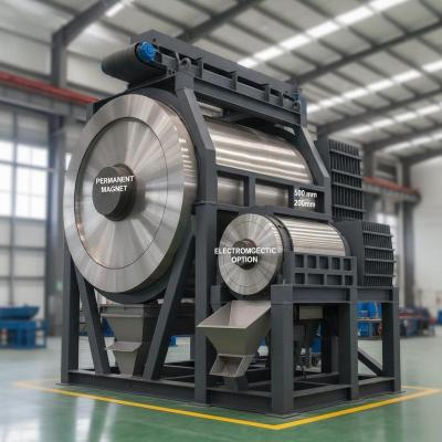 China Oil Cooling Dry Magnetic Separator Featuring Permanent Magnet or Electromagnetic Options Magnetic Drum Diameter Ranging 500 to 2000 Mm for sale