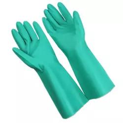 Cina Green nitrile industrial safety gloves in vendita
