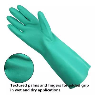 Cina Green Nitrile Industrial Safety gloves in vendita