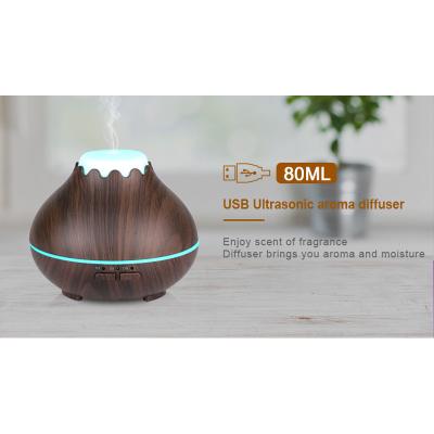 China Portable Ultrasonic Wood Grain Scented Humidifier 24V 0.5A for sale