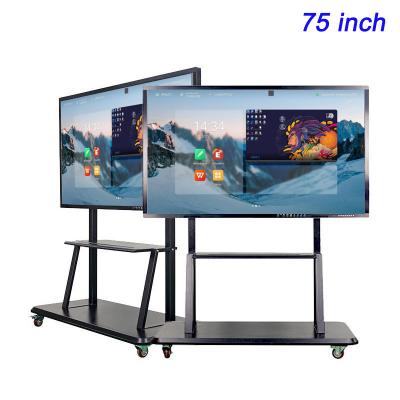 China FCC 75 Inch Interactive Flat Panel Multimedia Touch Screen Board For Teaching for sale