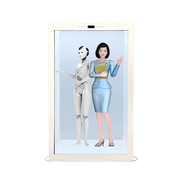 Quality 86 inch Custom 3D AI digital Human Portrait Replication Interactive Transparent Holobox for sale