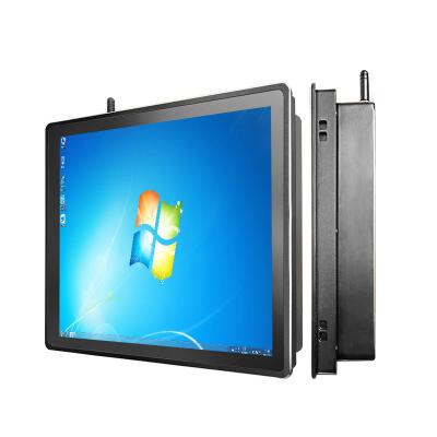 China 19 inch Thin Comercial Front Open Frame Embedded Ip65 All in One Workshop Wall-Mounted Touch Display for sale